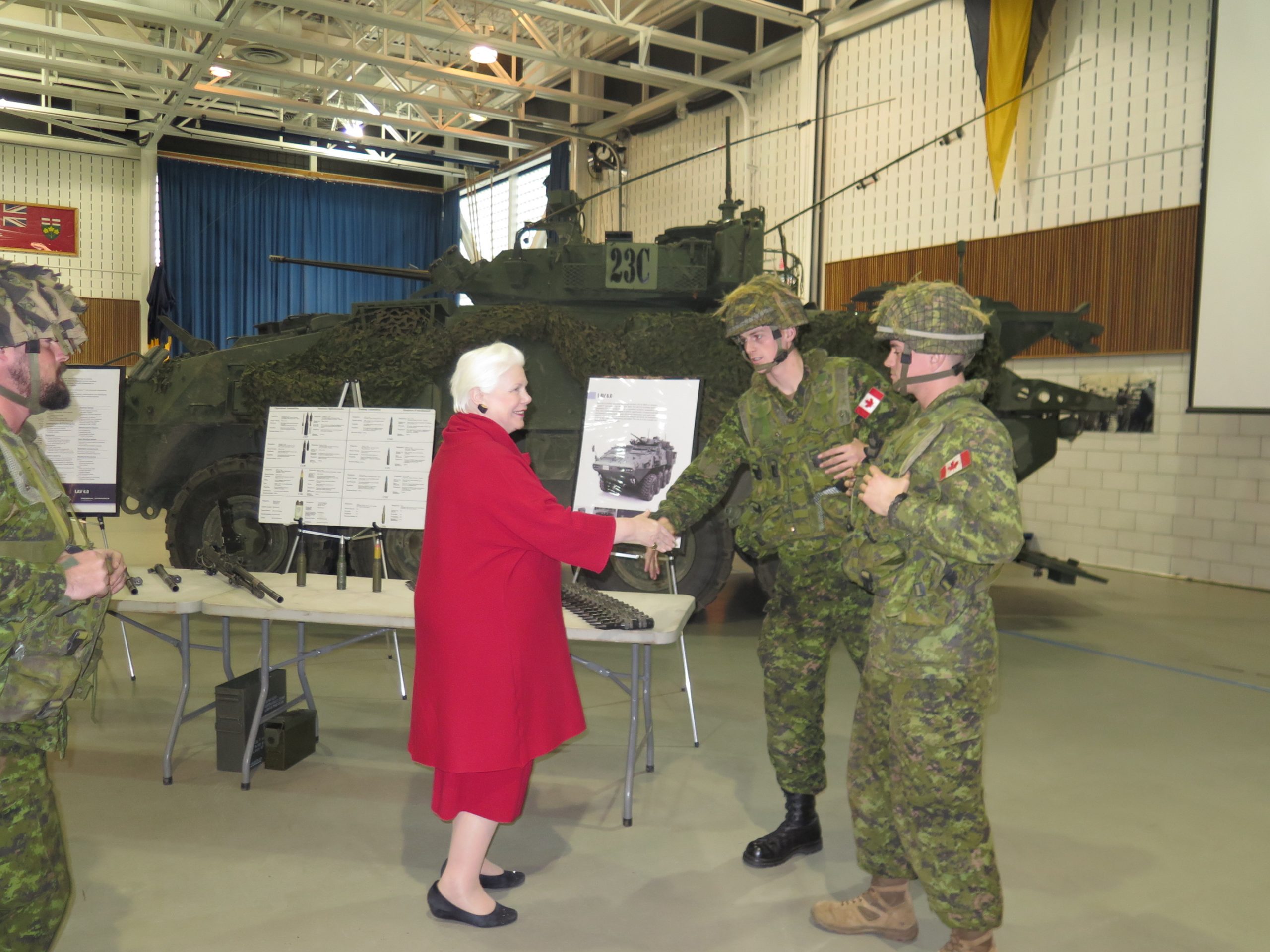 AT. 00HH meeting with soldiers at demontration at Garrison Petawawa ...